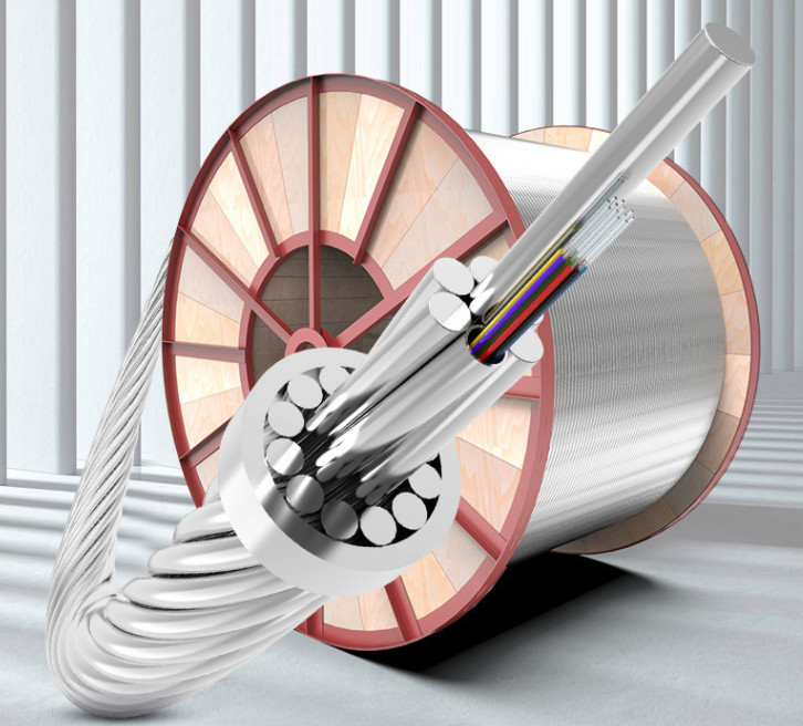 สายไฟฟ้าออปติก OPGW สายไฟฟ้าออปติก 4-48 Core 100 Cross Section Outdoor ...